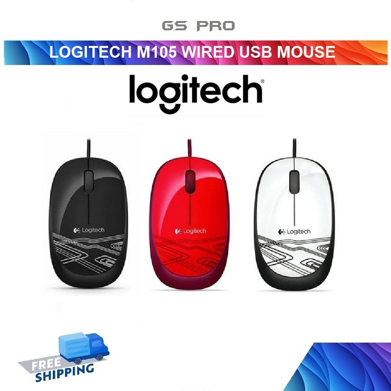 [GSPRO] Logitech M105 Wired USB Mouse, 3-Buttons, 1000 DPI Optical ...