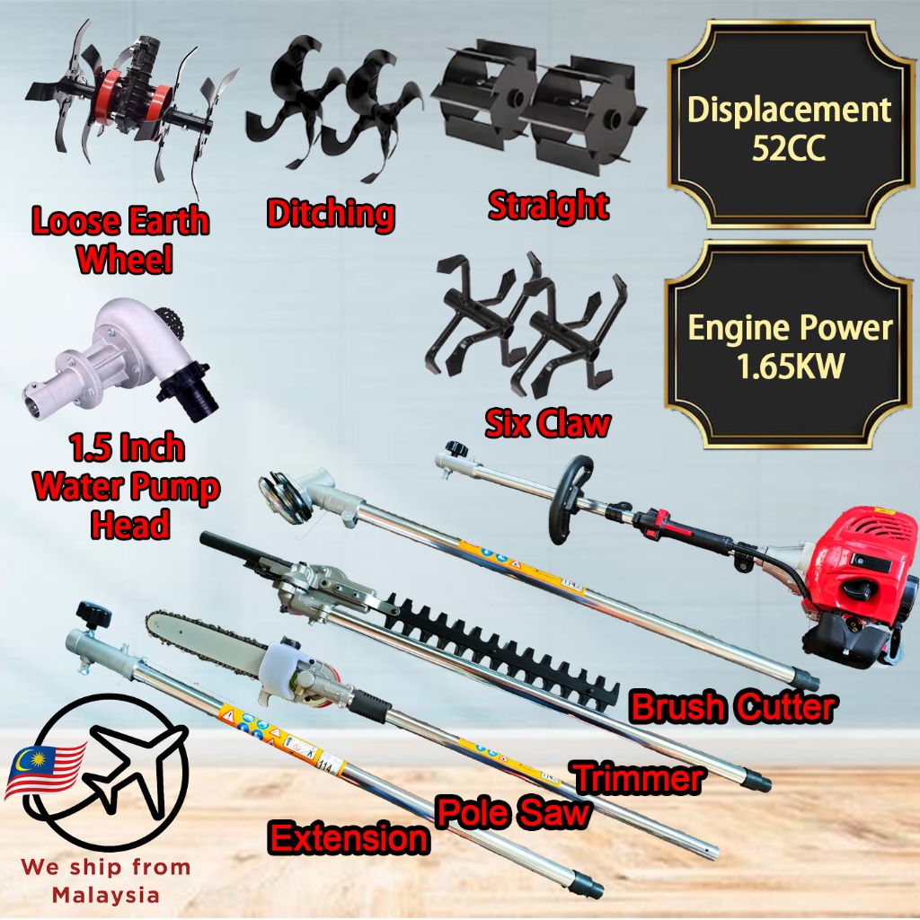 [𝐇𝐞𝐚𝐯𝐲 𝐃𝐮𝐭𝐲]Garden Multi-tools System 52CC Straight Shaft Brush Cutter ...