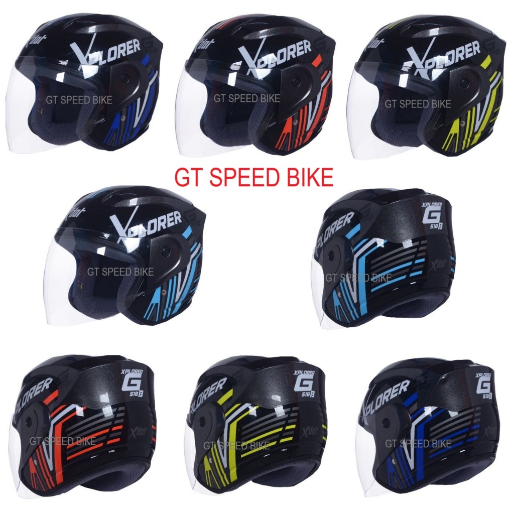XDOT G518B EXPLORER OPEN FACE HELMET | Shopee Malaysia