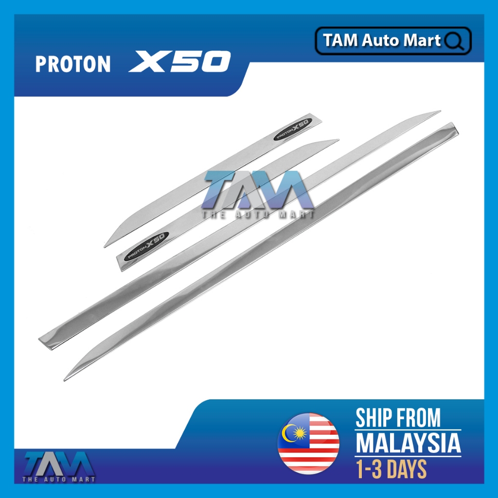 Proton X50 Door Moulding Chrome Lining Body Side Door Molding Cover ...