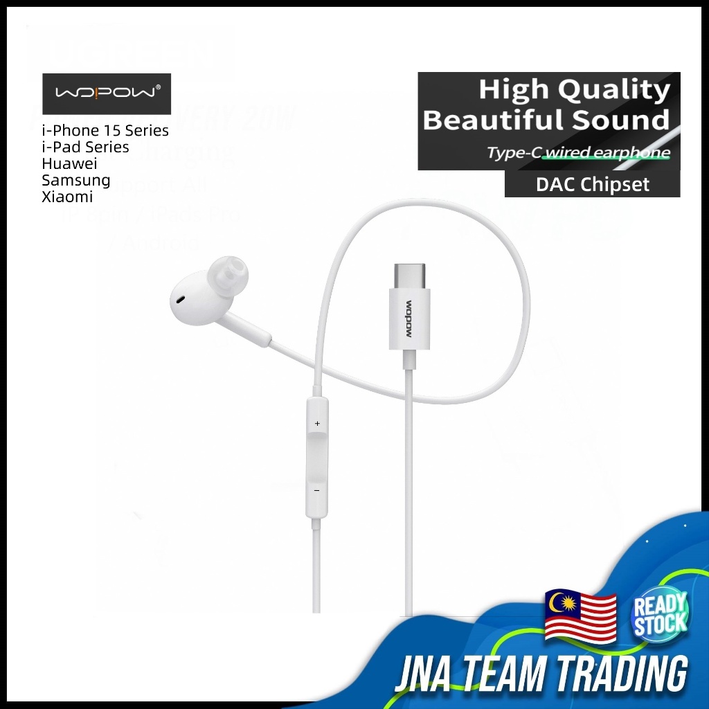 Wopow in Ear Earphone USB C DAC Chip Headsets Type C Digital Headphone ...