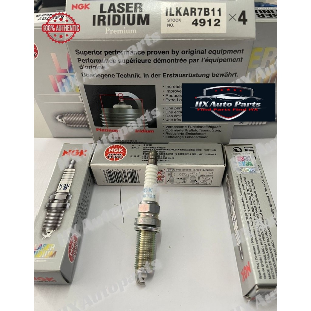 GENUINE NGK 1 SET(4PCS) IRIDIUM PREMIUM PLUG [ILKAR7B11 4912] TOYOTA ...