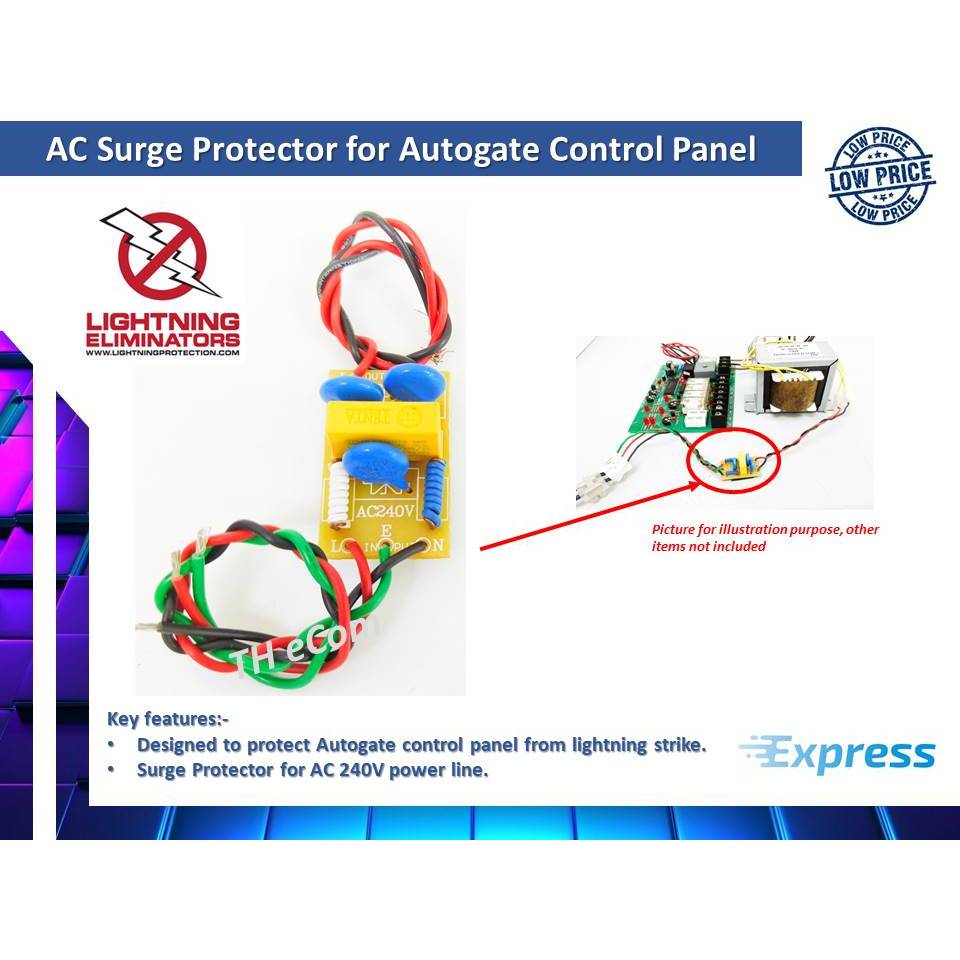AC Lightning Surge Protector for Autogate control panel / AC Surge ...