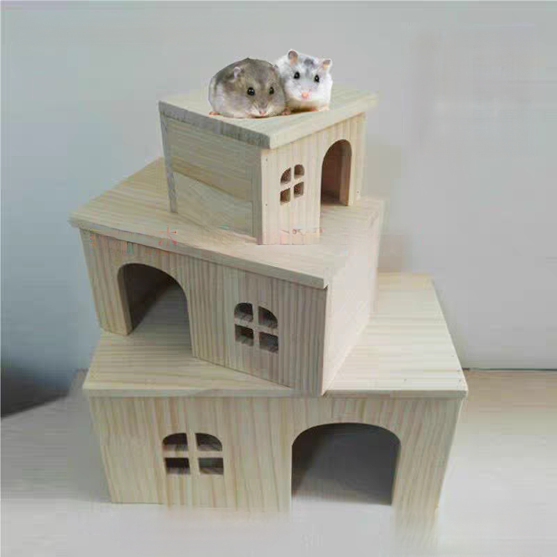Syrian Hamster House Hamster Bedroom Natural Wooden House | Shopee Malaysia
