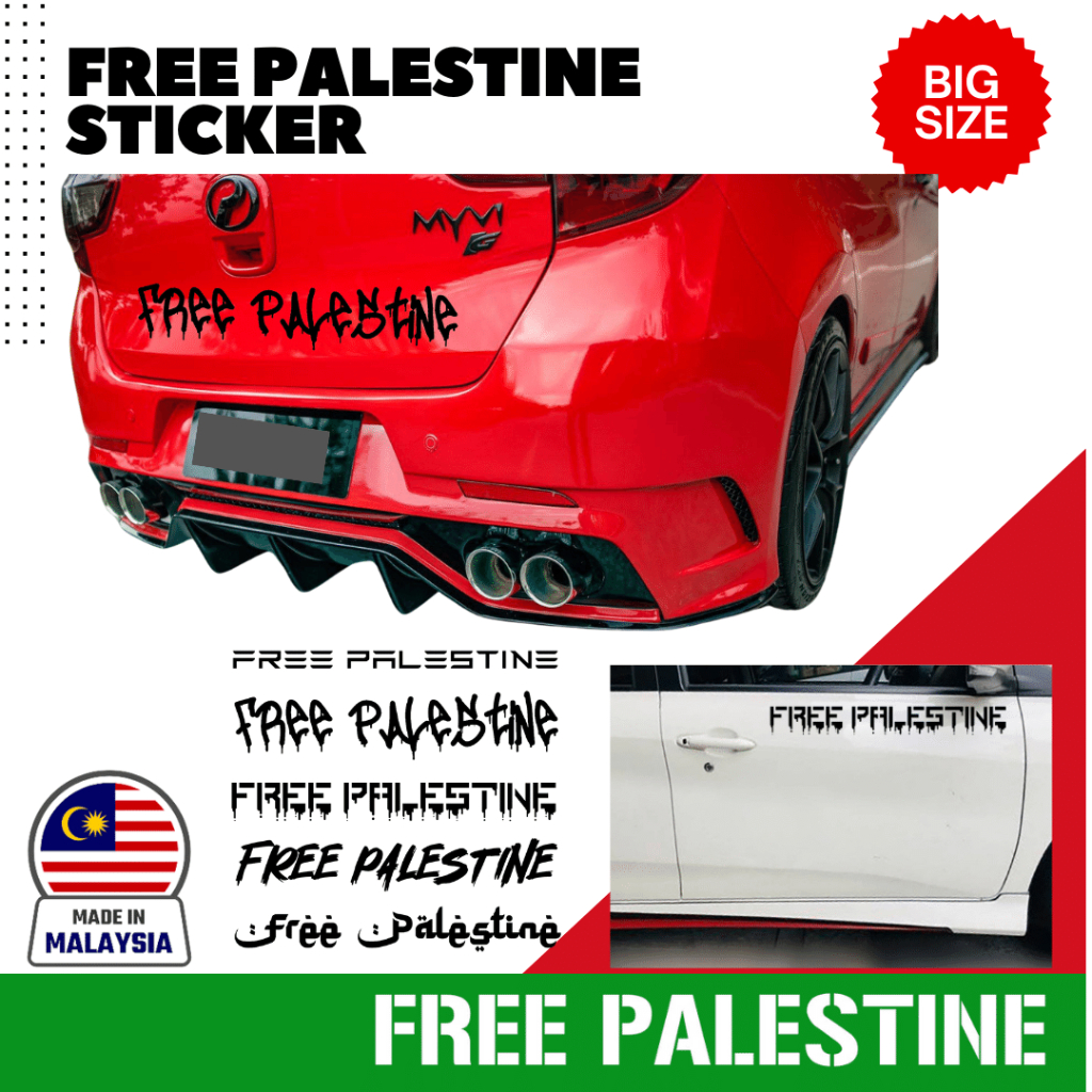 FREE PALESTINE STIKER ( HITAM). PALESTINE SOLIDARITY. BENDERA PALESTINE ...
