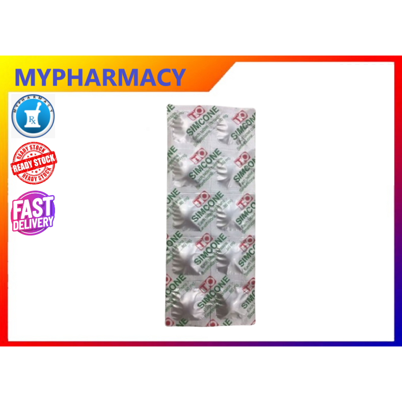 Simcone Simethicone 80mg 10'S [Ubat Angin Perut Kembung Bloated Stomach ...