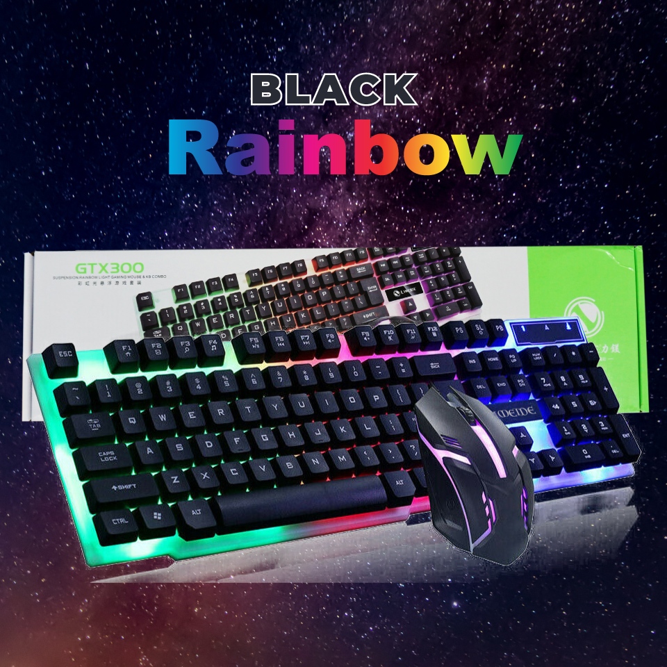 MILANG T6 Water Resistance RGB Keyboard & Mouse Combo RGB Rainbow Light ...