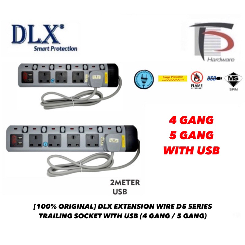 [100% ORIGINAL] DLX EXTENSION WIRE D5 SERIES TRAILING SOCKET WITH USB ...