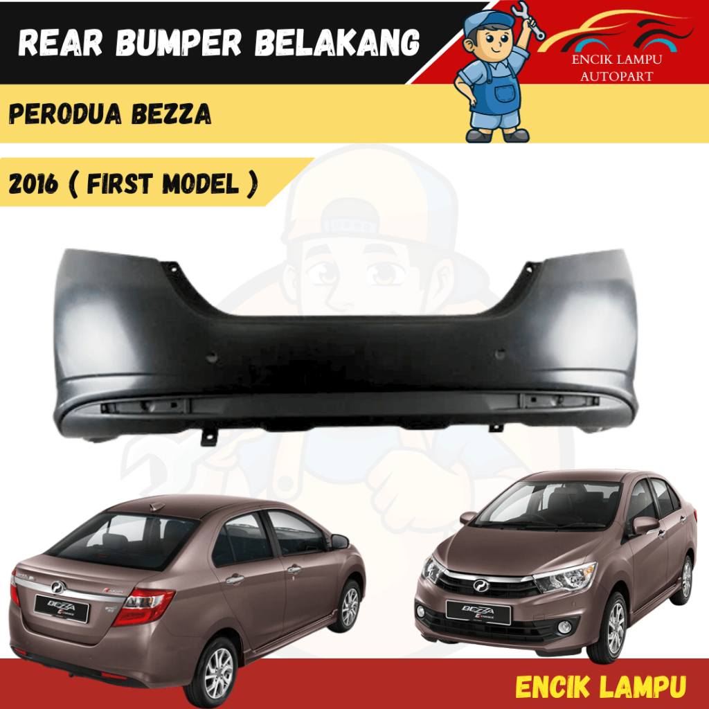 Perodua Bezza 2016 & 2020 Rear Bumper PP Plastic Malaysia (BUMPER ...