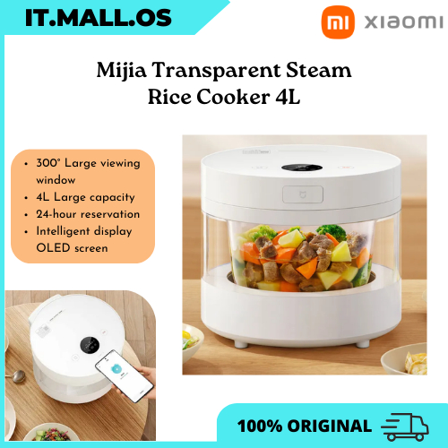 (FREE ADAPTER) Xiaomi Mijia Transparent Steam Rice Cooker 4L | Electric ...