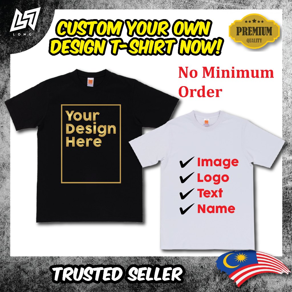 Cetak Baju Custom Tshirt Printing [No MOQ / No MinimuM Order] | Shopee ...