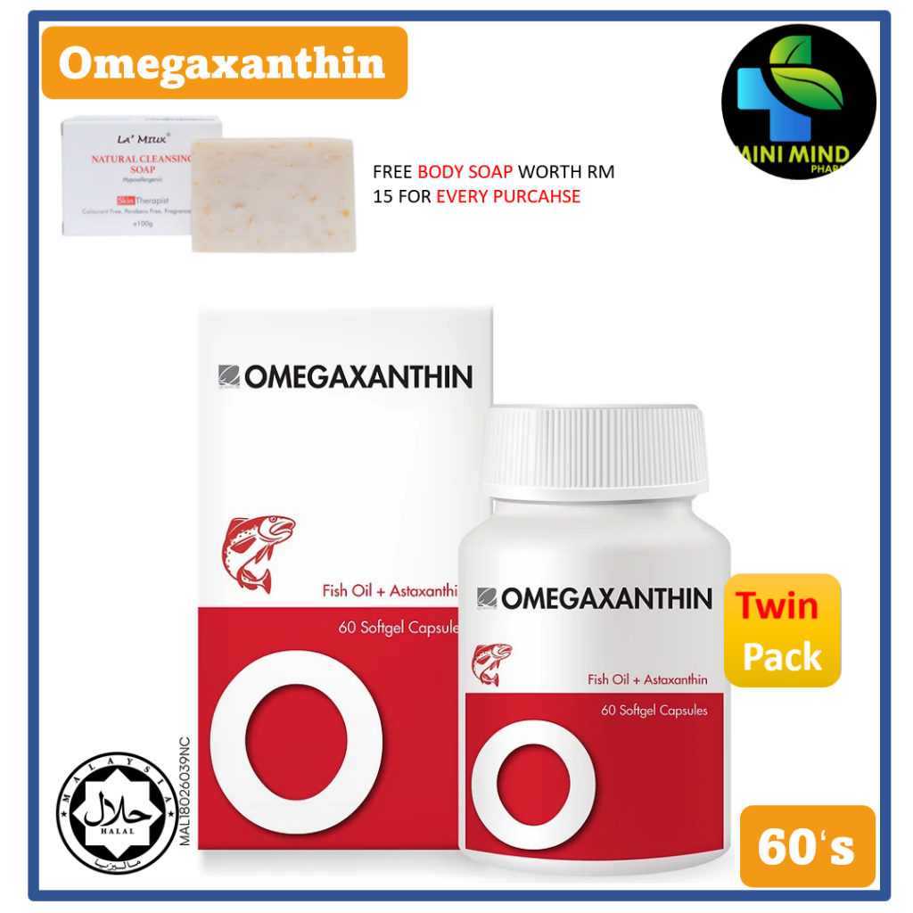 Omegaxanthin Omega 3 Fish Oil Daily Protection ( 2 x 60's) Malaysia ...