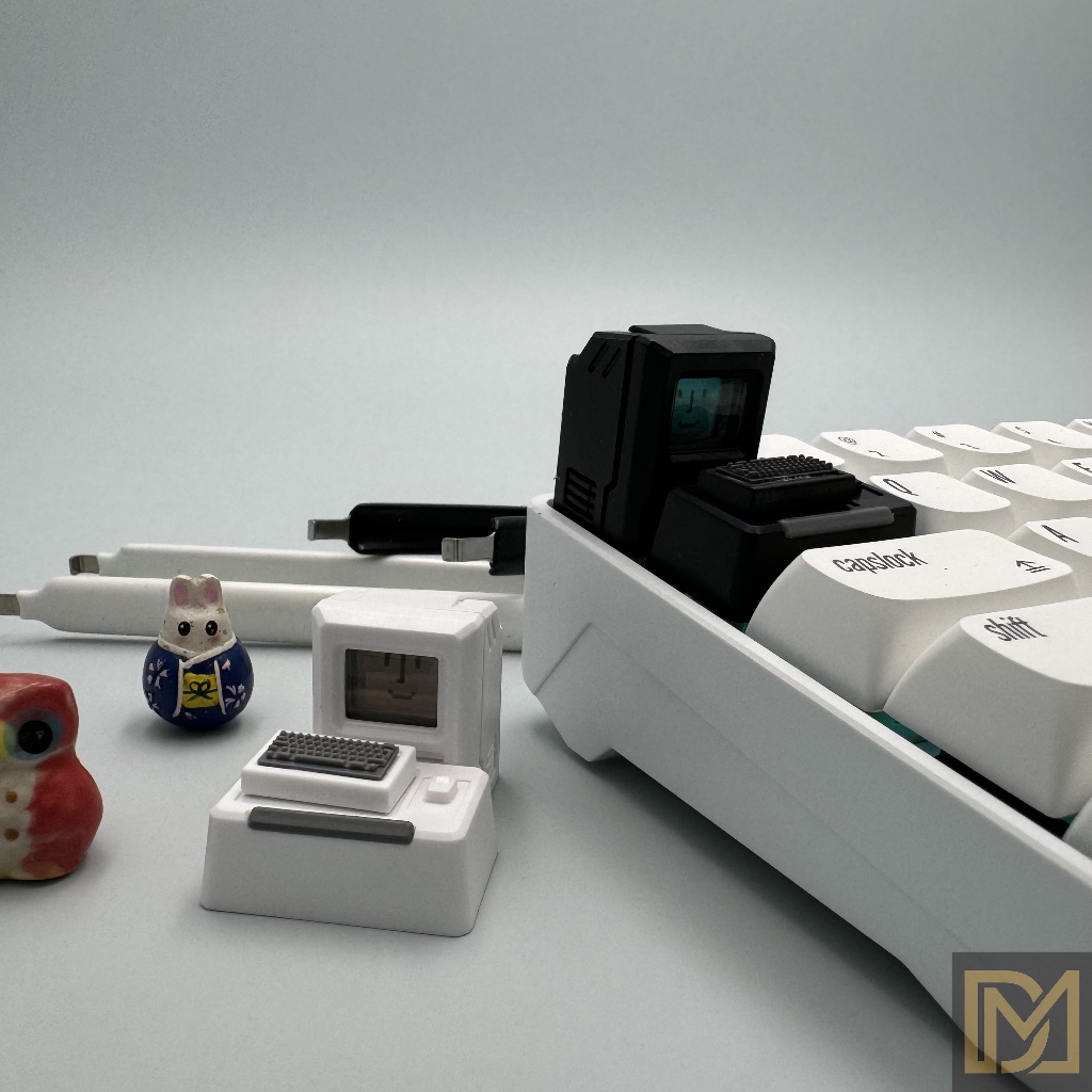 [LOCAL STOCK] Apple Macintosh Keycap Classic White Black RGB Shine Thru ...