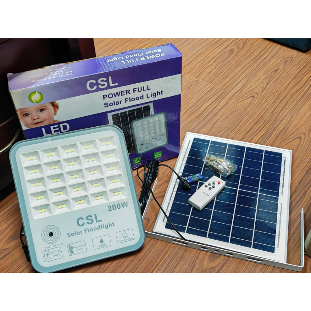 CSL 200W SOLAR FLOOD LIGHT DAYLIGHT , SUPER LONG ENDURANCE , LIGHTNING ...