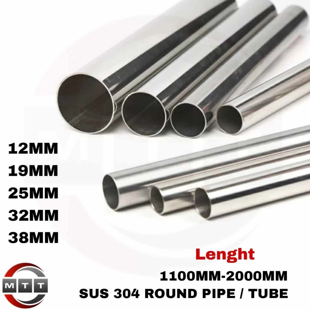 SUS304 Stainless Steel Round Tube 1100MM-2000MM (L) 1.4MM | Shopee Malaysia
