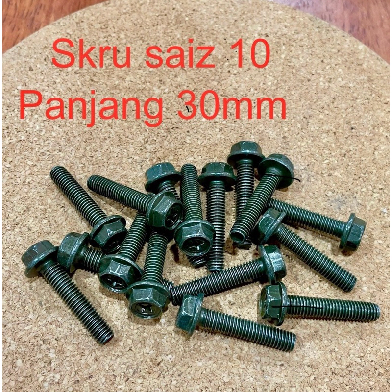 Screw skru bolt saiz 10 / M6 untuk semua motor automobile kereta honda ...