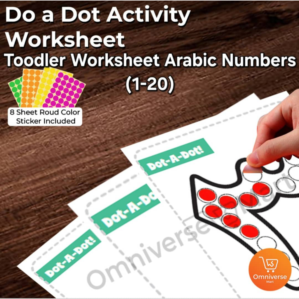 Toddler Arabic Numbers Do a Dot Worksheet/ Busy Book / Quite Book (1-20 ...