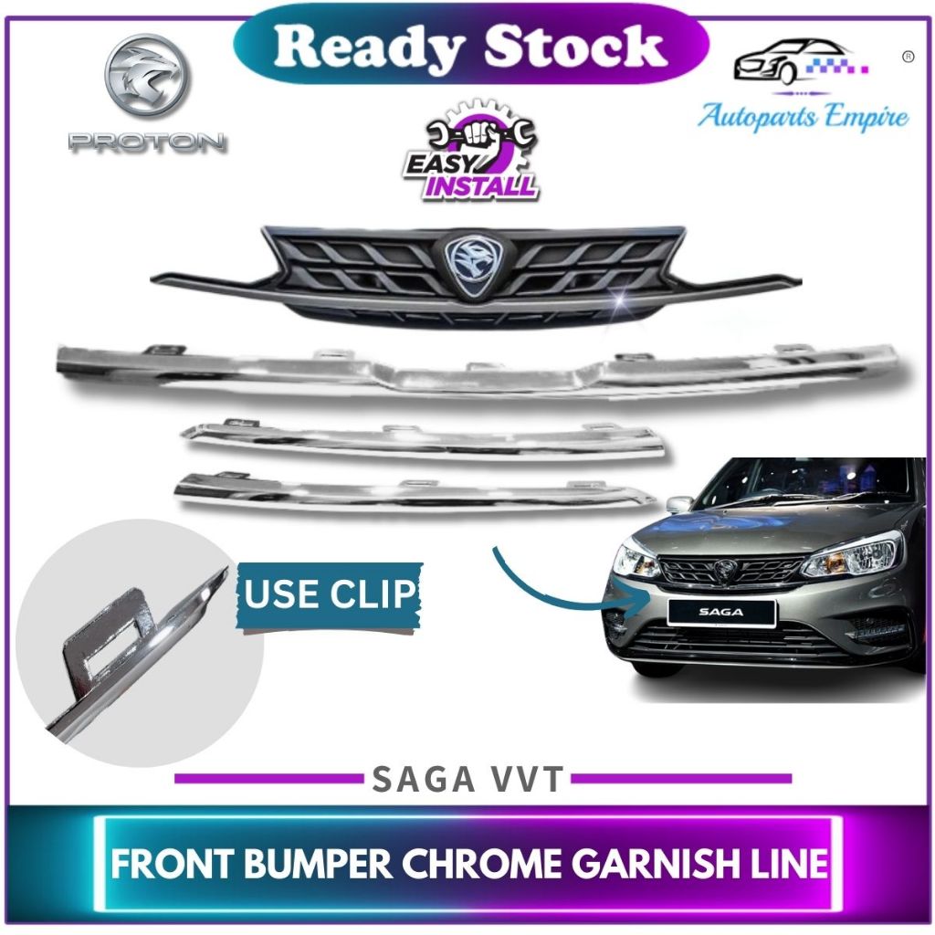 Proton Saga 】 Chrome Front Grille Lower Moulding Garnish / Hiaskan ...