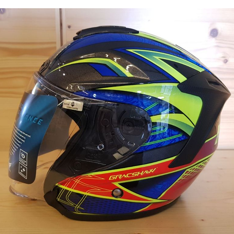 [ READY STOCK ] GRACSHAW GAIZER RAZR BLUE Open Face Helmet | Shopee ...