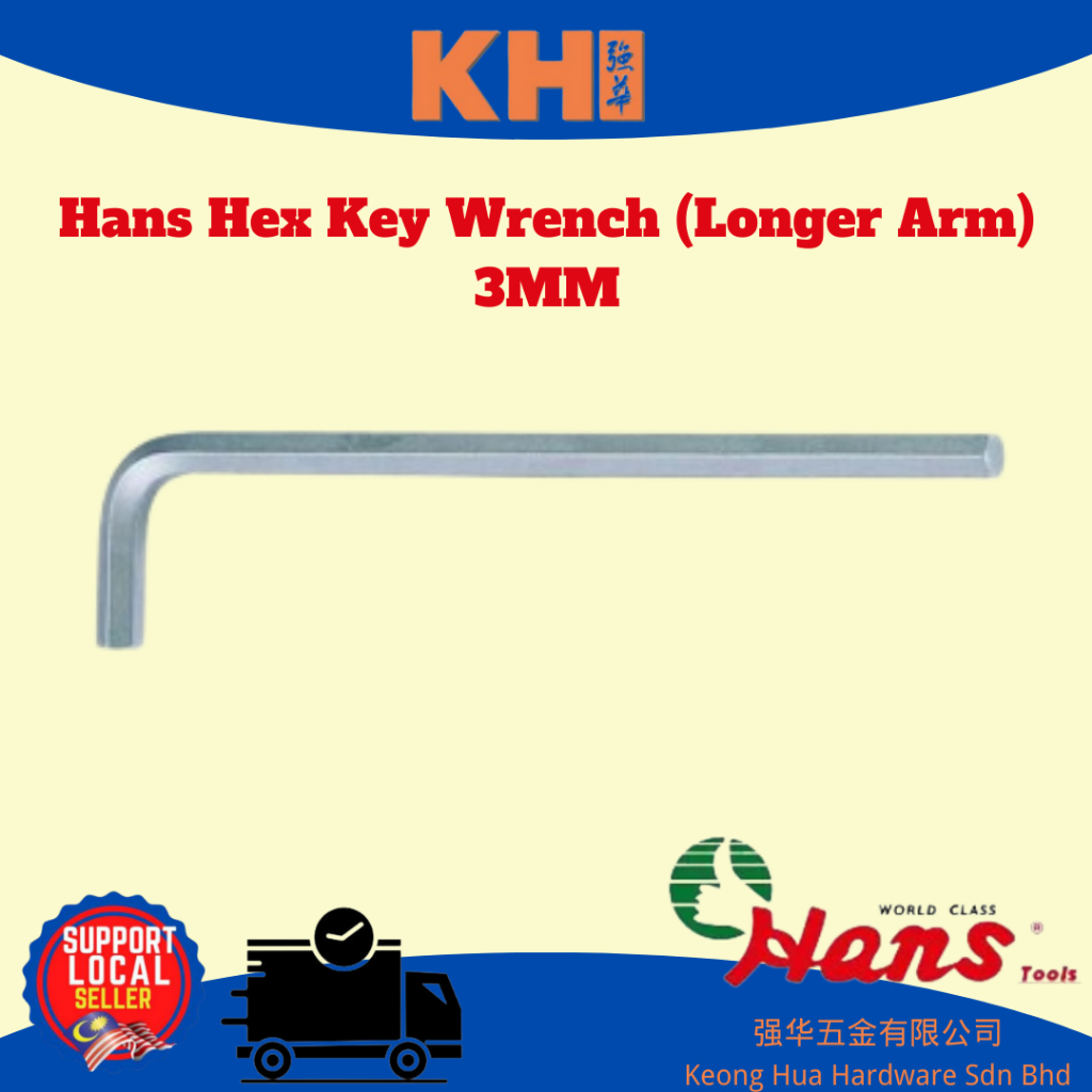 Hans 3MM Hex Key Wrench (Longer Arm) - 1762M | Shopee Malaysia