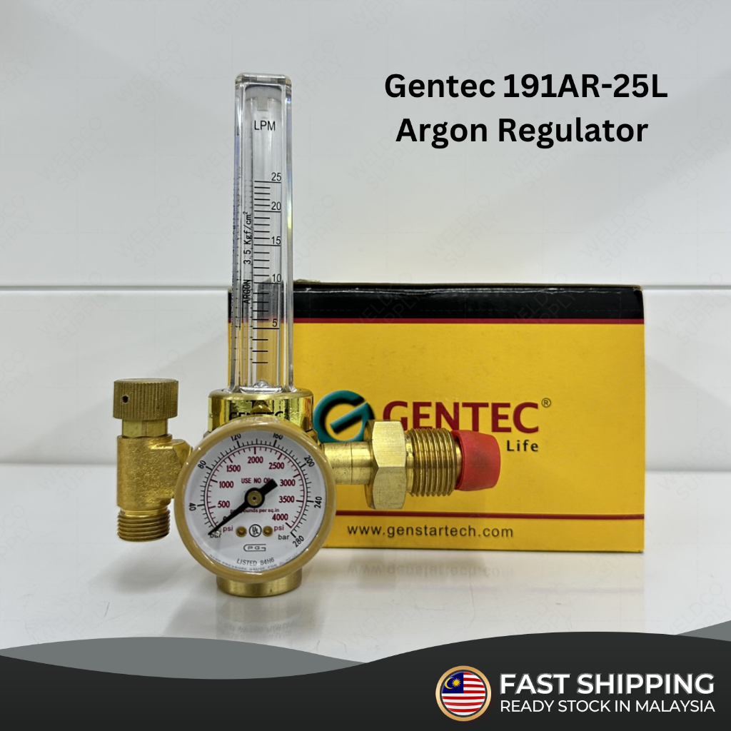 GENTEC 191AR-25L Argon Regulator / 191CD-25L CO2 Regulator 🔥PREMIUM ...