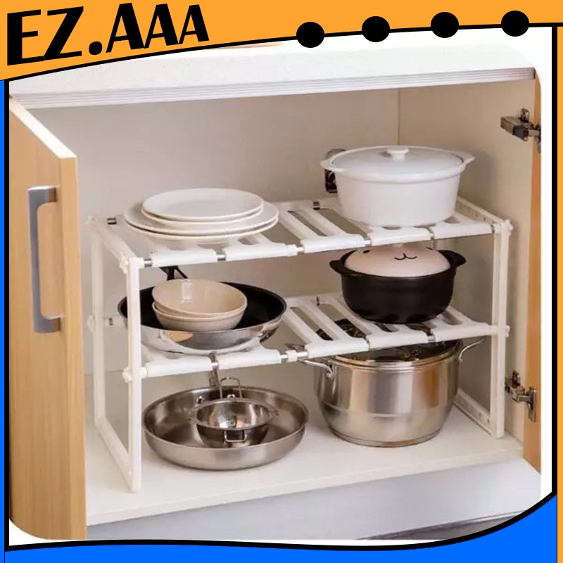 Rak Bawah Sinki Boleh laras Rack under Periuk Kuali Rak Dapur Letak ...