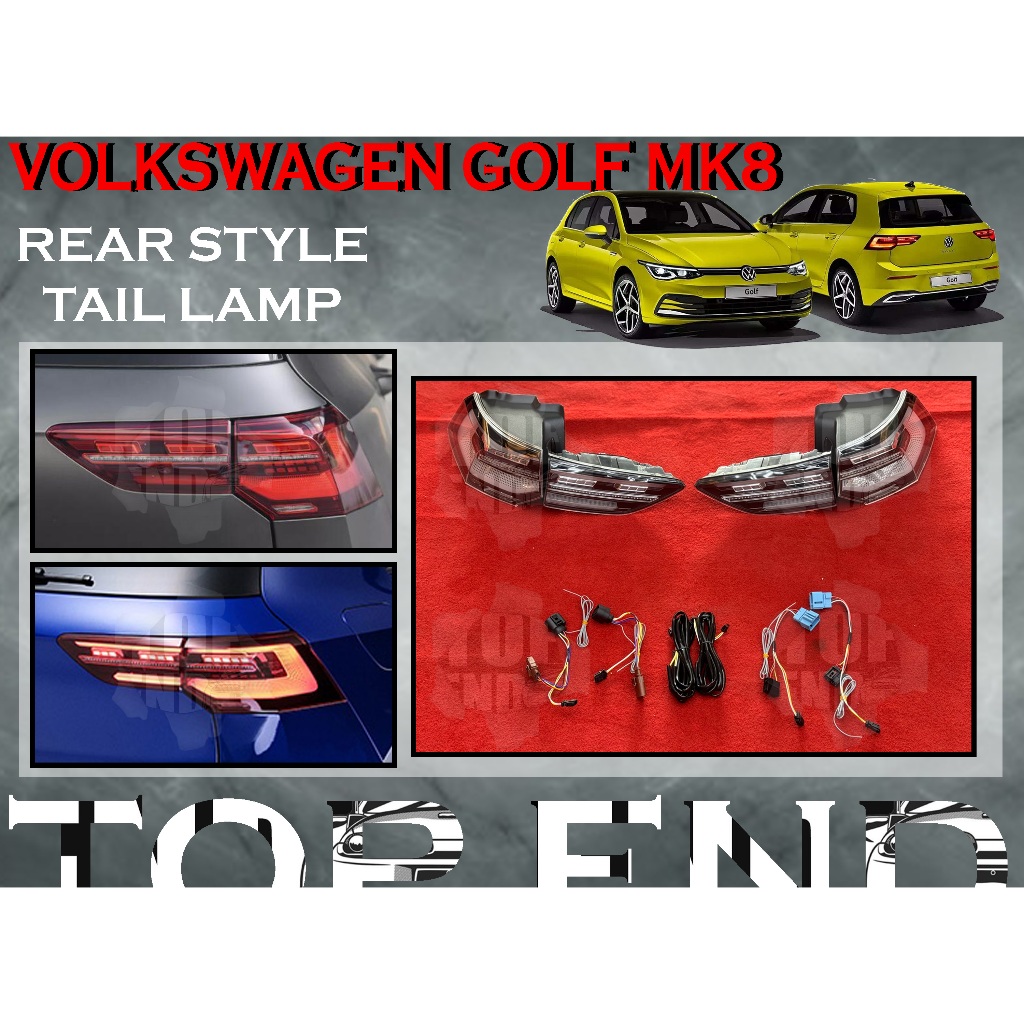 VOLKSWAGEN GOLF MK8 REAR STYLE TAIL LAMP GOLF 8 LAMPU BELAKANG REAR FOG ...