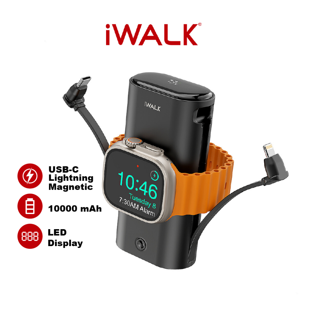 iWalk LinkPod W2 Mini Magnetic Powerbank 3 In 1 Type C/Lightning Fast Charging (PD 30W/10000mAh ...