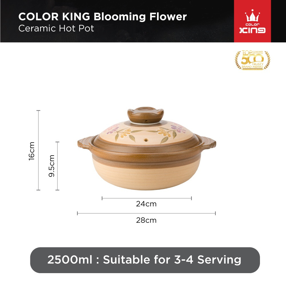 Color King Blooming Flower 100% Ceramic Hot Pot 2500ml/ Ceramic ...