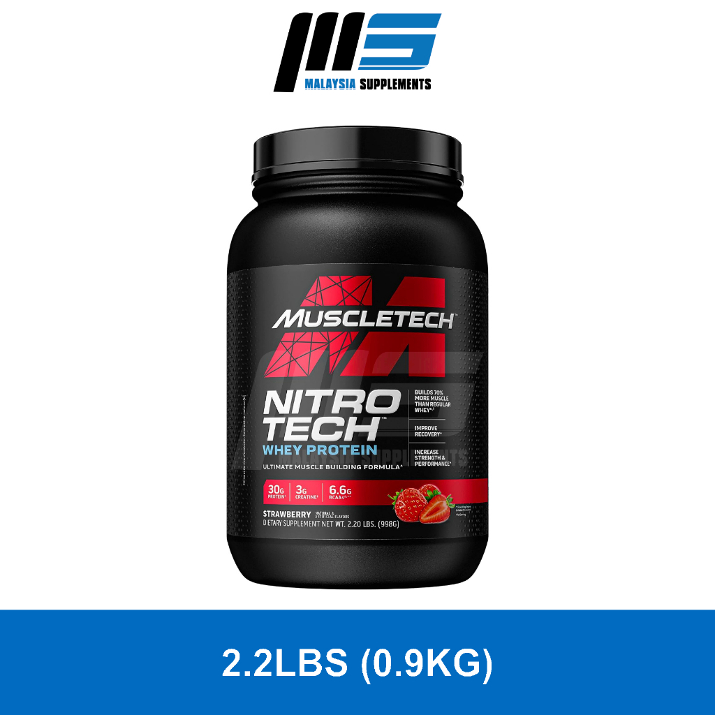 MuscleTech Nitro Tech 2.2lbs | Protein + Creatine | Muscle Builder for ...