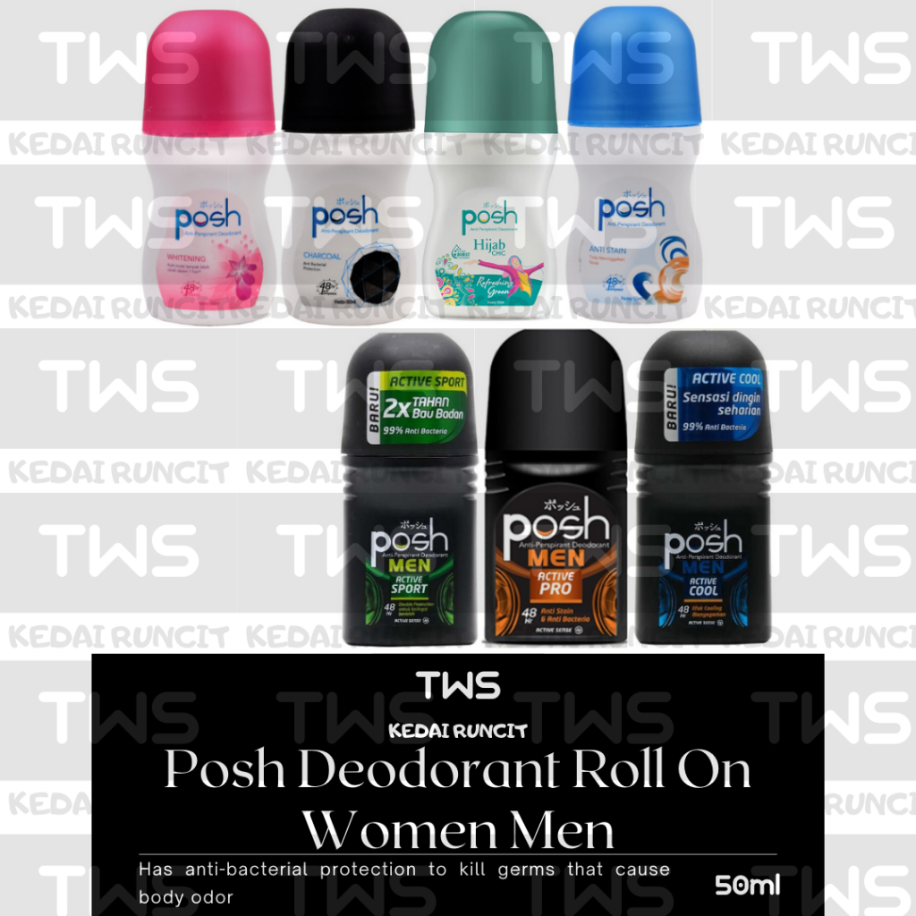 Posh Deodorant Roll On Women Men 50ml | Shopee Malaysia