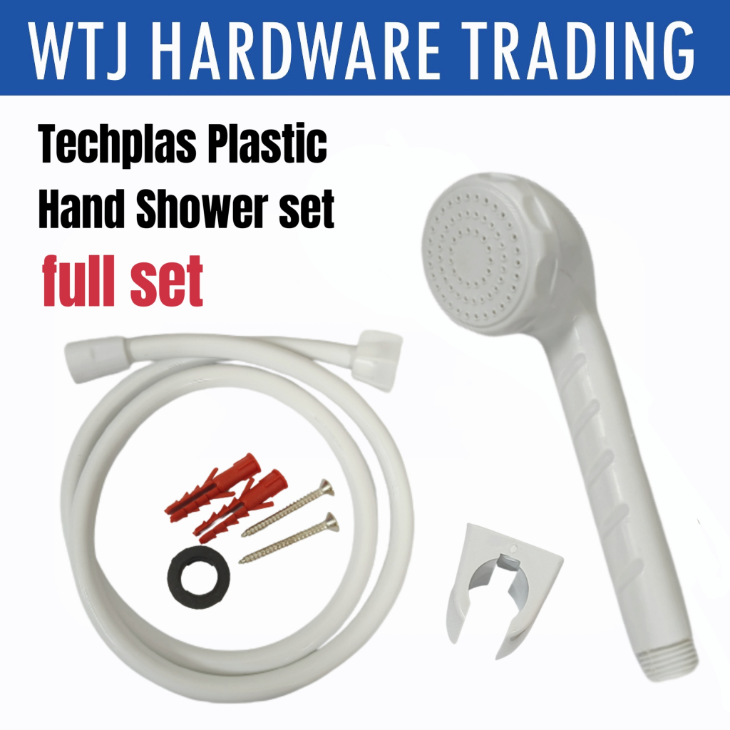 Techplas Plastic Hand Shower Set/ PVC hand shower set c/w hose | Shopee ...