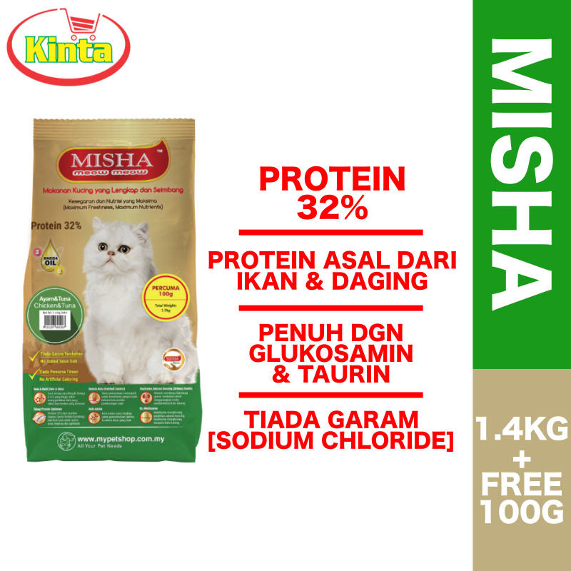 MISHA DRY CAT FOOD-ASSORTED FLAVOUR 1.4KG | Shopee Malaysia