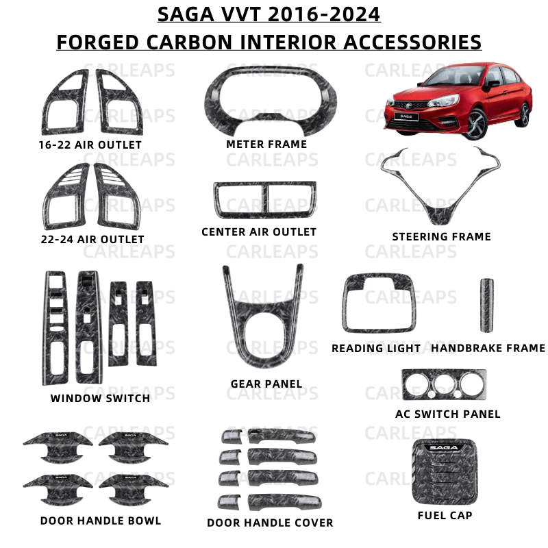 TCS AUTO PROTON SAGA VVT MC1 MC2 2016-2024 CAR FORGED CARBON INTERIOR ...