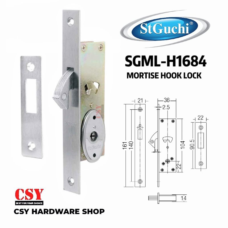 St Guchi SGML-H1684 Mortise Lock / Hook Lock | Shopee Malaysia