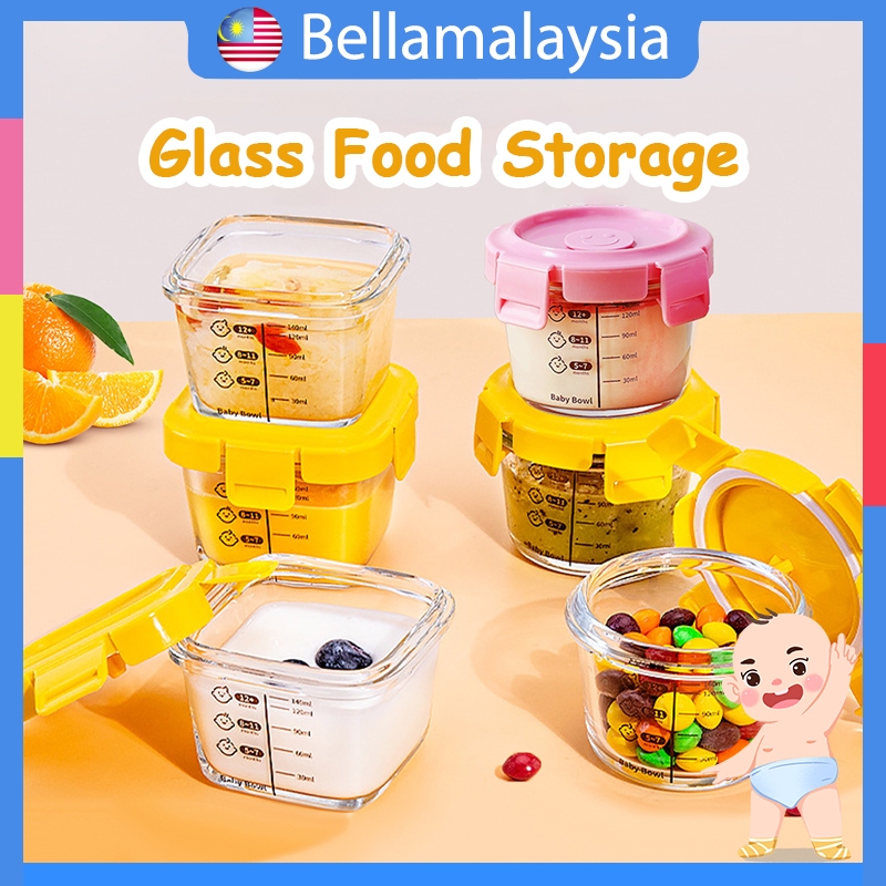 Bella 170ML/130ML Baby Glass Food Storage Heat Microwave Glass Storage Container | Shopee Malaysia
