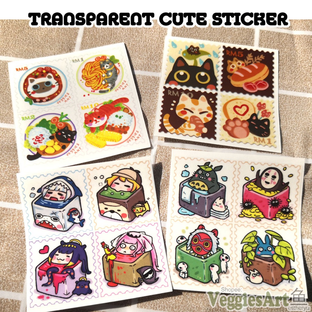 [Sticker] Transparent Sticker Set sticker washi tape 6cm | Shopee Malaysia