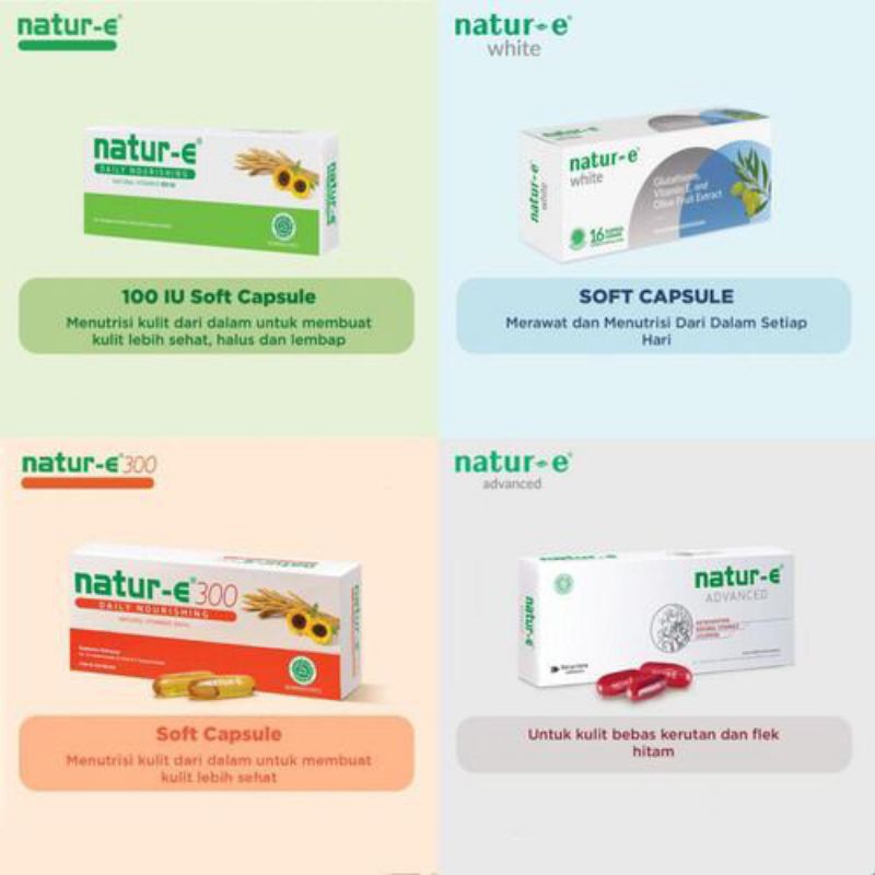 NATUR E kapsul Vitamin Kulit Soft Capsule 100IU 300IU | Shopee Malaysia