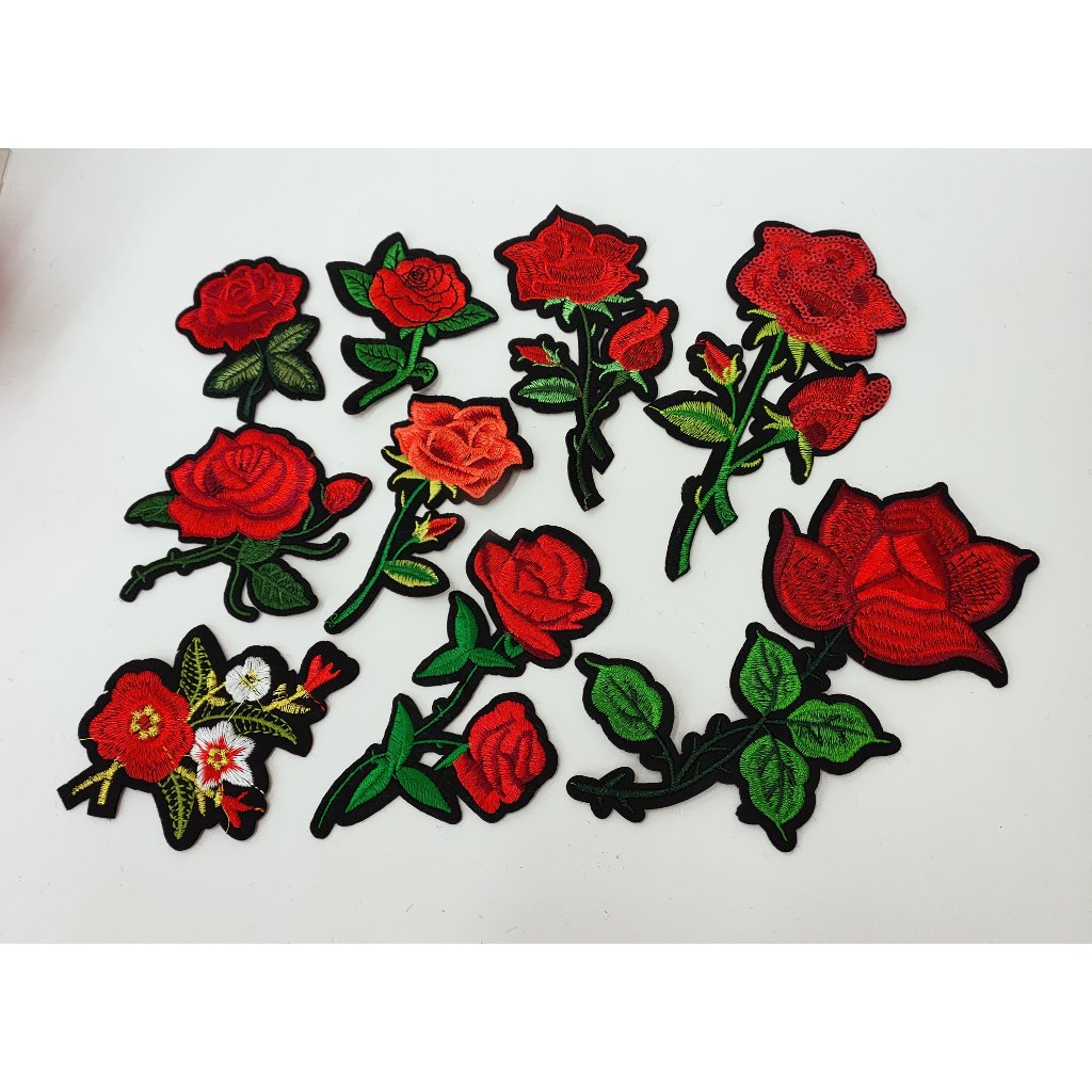 ( ML 3121 ) Siri dokoh bunga tampal bergam / patch embroidery flower ...