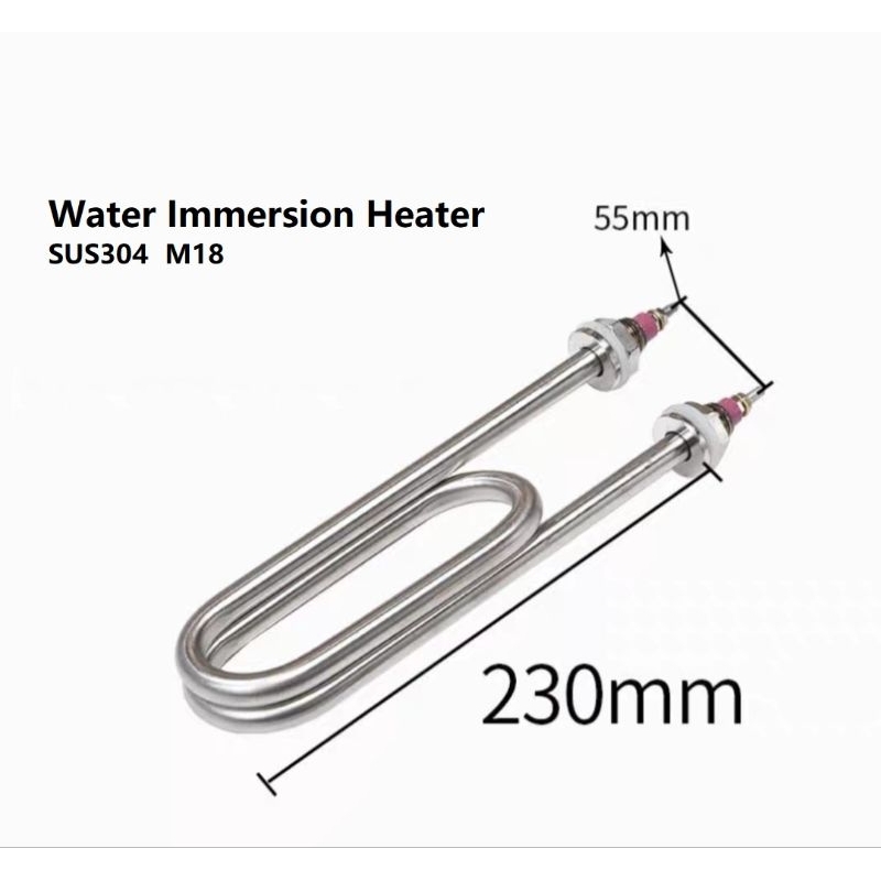 Water Immersion Heater SUS304 M18 (Double U) | Shopee Malaysia