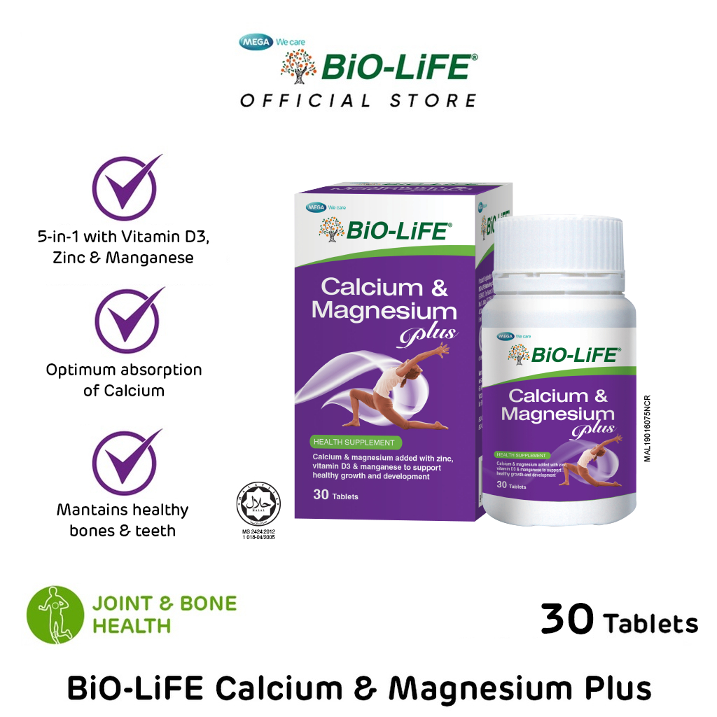 BiO-LiFE Calcium & Magnesium Plus 30 tablets (EXPIRY DATE JULY 2026 ...