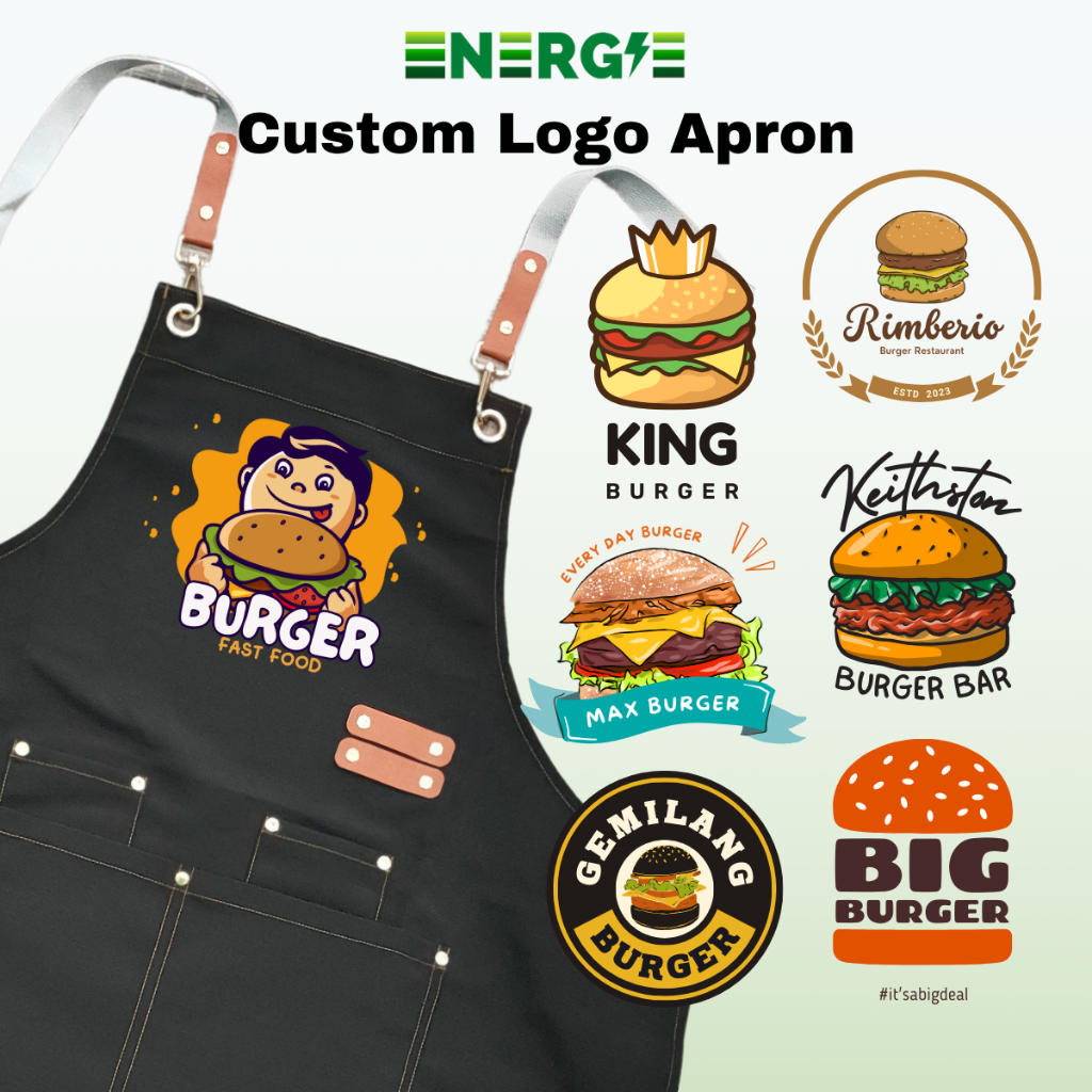 ENERGIE Apron Burger Apron Custom Name Apron Logo Apron Design Apron ...