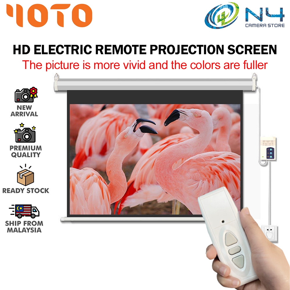 FOTO 100INCH 120INCH Electric Projection Screen 4K Tubular Motor ...