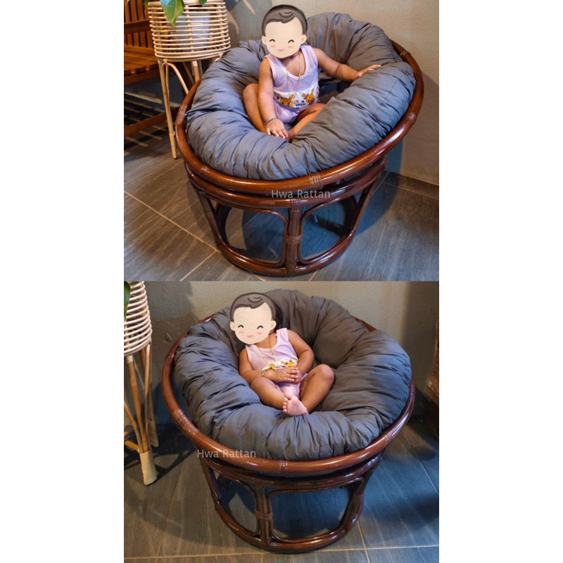 Papasan mamasan rotan Rattan cozy sofa chair cushion lazy chair set ...