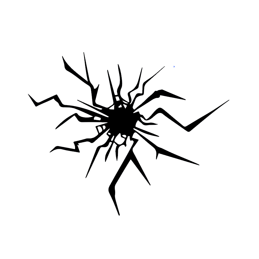 CRACKED STICKER BROKEN STICKER,BULLET HOLE, COVER CALAR BUMPER STICKER ...