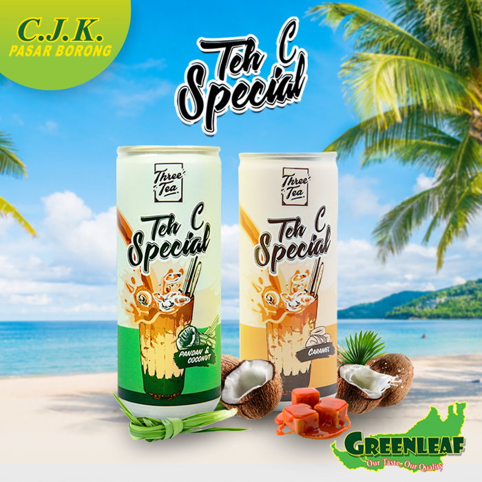 Three Tea Teh C Special | Pandan/Caramel | 240ml | Shopee Malaysia