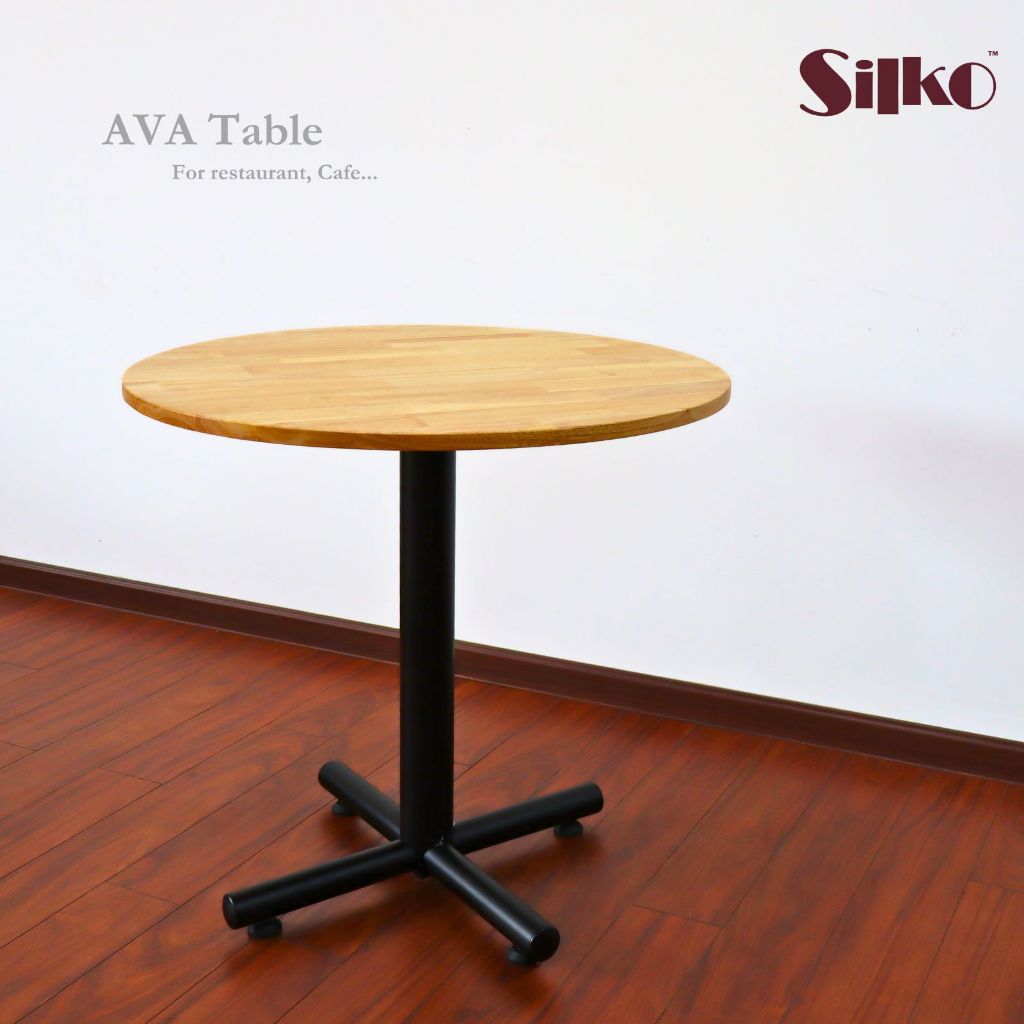 AVA Table made of Solid Rubberwood Powder-coated Metal Leg suitable for ...