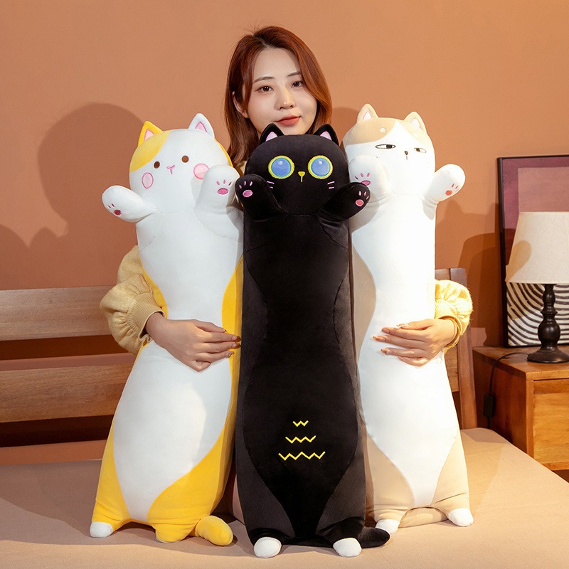 80cm Patung Kucing Bantal Peluk Kanak Hadiah Japan Chubby Cat Pillow ...
