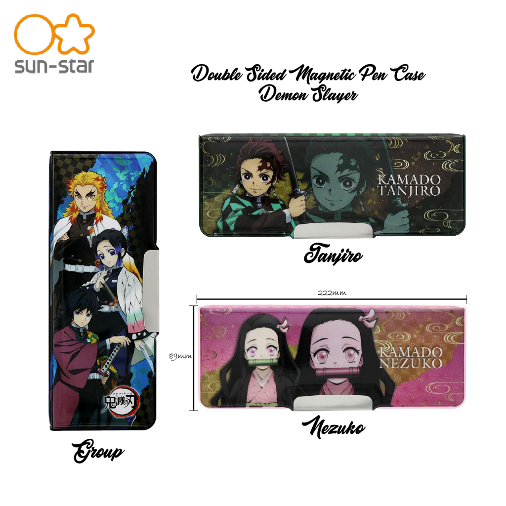 Sun-star Stationery Demon Slayer Double Sided Magnetic Pen Case ...