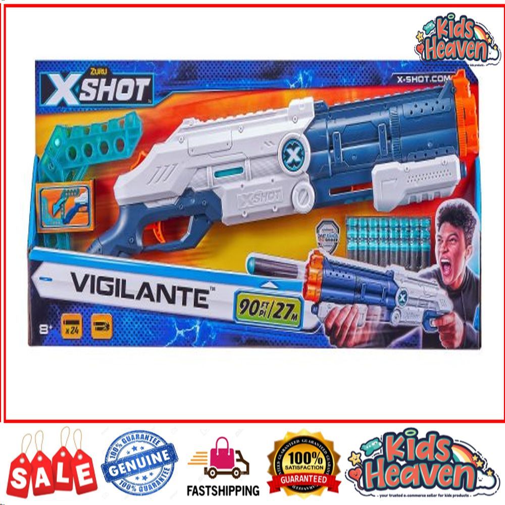 X-Shot Excel Vigilante Blaster (24 Darts) - 100.0% Original | Shopee ...